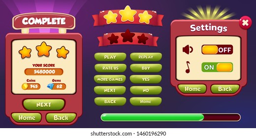 Game Ui Set Complete Menu Graphical Stock Vector (Royalty Free) 1031173423