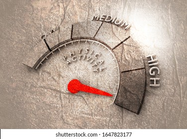 Level Scale Arrow Physical Activity Measuring Stock Illustration ...