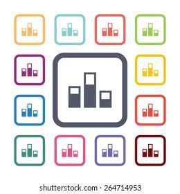 Levels Flat Icons Set Open Round Stock Illustration 264714953 | Shutterstock