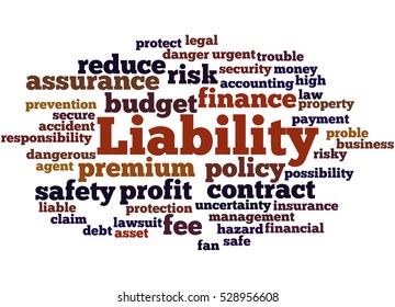 Liability Word Cloud Concept On White Stock Illustration 528956608 ...