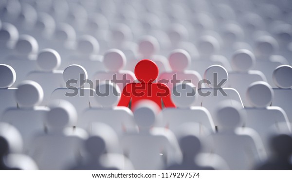 Liadership Difference Standing Out Crowd Concept Stock Illustration ...
