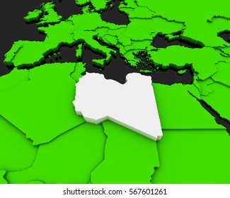 Libya Map Green Background 3d Illustration 스톡 일러스트 567601261 | Shutterstock