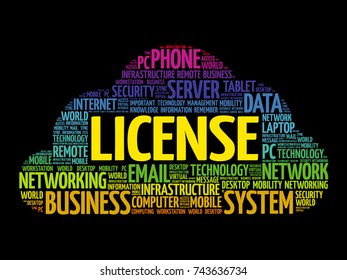 License Word Cloud Collage Technology Concept Stock Illustration ...