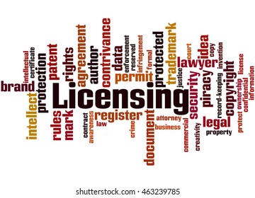 Licensing Word Cloud Concept On White Stock Illustration 463239785 ...
