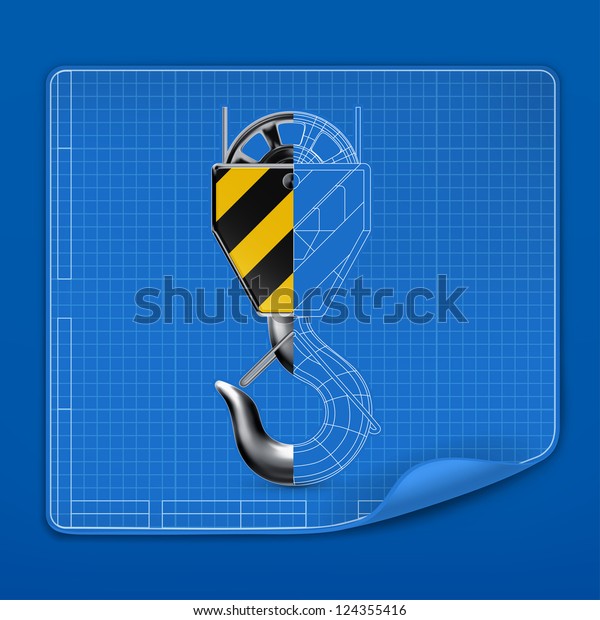 Lifting Hook Drawing Blueprint Bitmap Copy Stock Illustration 124355416 ...