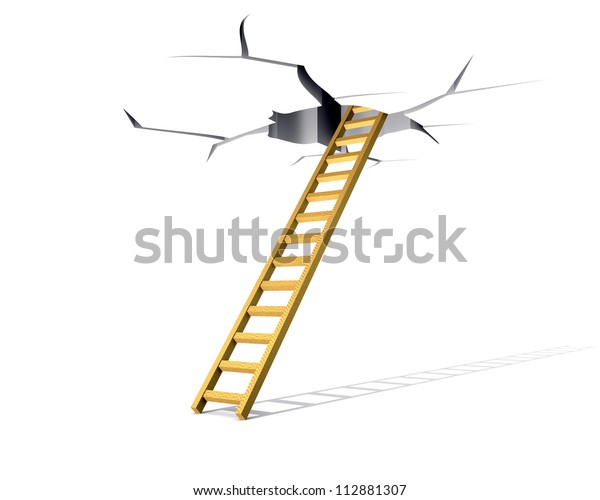 Lifting On Ladder Crack Ceiling Stock Illustration 112881307 | Shutterstock