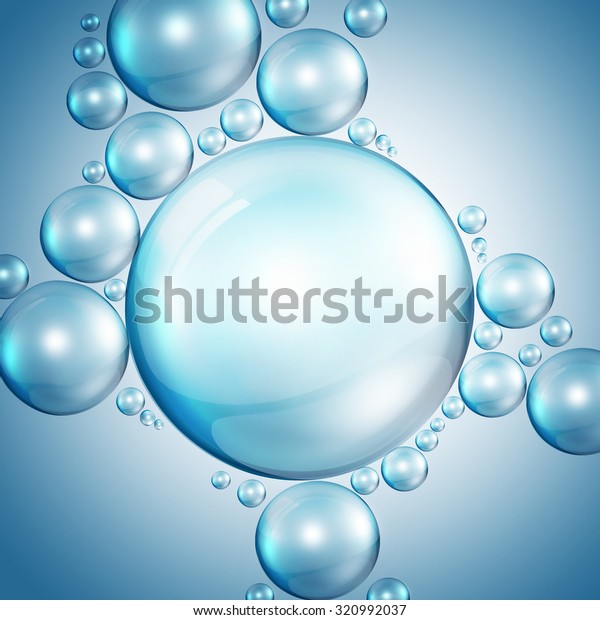 Light Blue Background Bubbles Stock Illustration 320992037