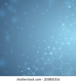 Light Blue Background Molecules Stock Illustration 203805316 | Shutterstock