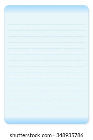 Light Blue Vertical Notepad Paper Dashed Stock Illustration 348935786 ...