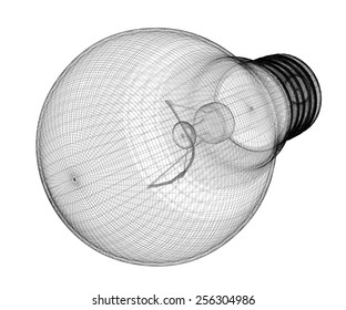 Light Bulb Body Structure Wire Model Stock Illustration 256304986 ...