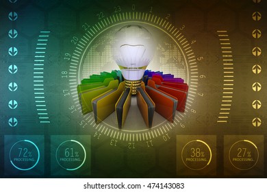 Light Bulb Idea Folder Icon 3d 库存插图 474143083 | Shutterstock
