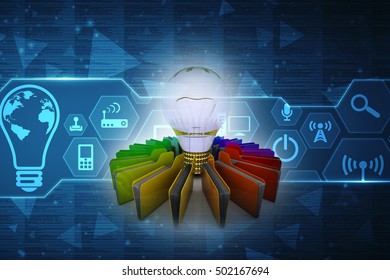 Light Bulb Idea Folder Icon 3d 스톡 일러스트 502167694 | Shutterstock