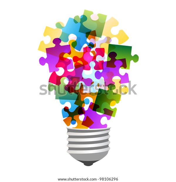 Light Bulb Puzzle Stock Illustration 98106296