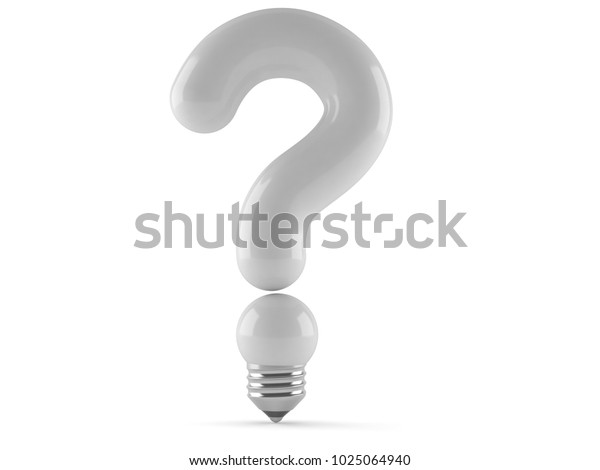 Light Bulb Question Mark Shape Isolated Stock Illustration 1025064940 ...