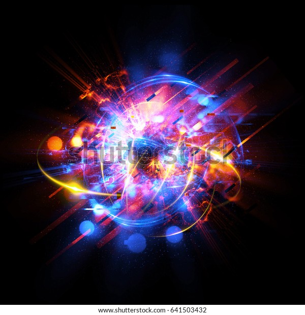 Light Corrupted Ring On Dark Background Stock Illustration 641503432