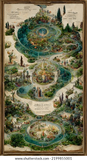 Light Fictional Map Forest Stock Illustration 2199855001 | Shutterstock