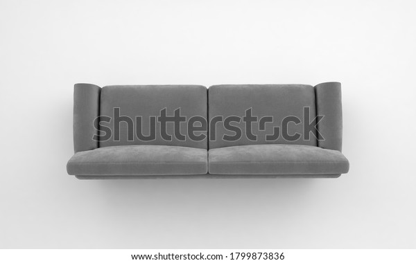 Light Grey Sofa Top View Furniture Stock Illustration 1799873836 ...