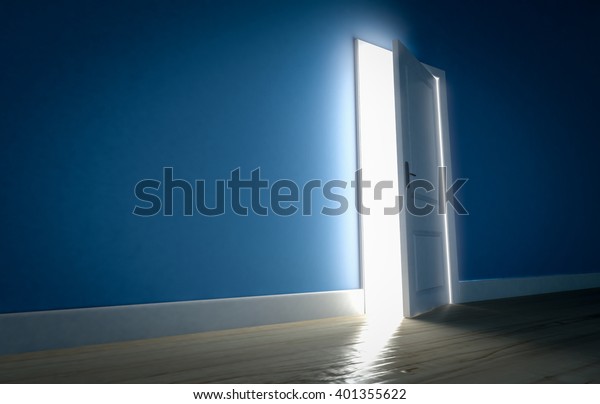Light Shining Through Open Door Dark Stock Illustration 401355622 ...