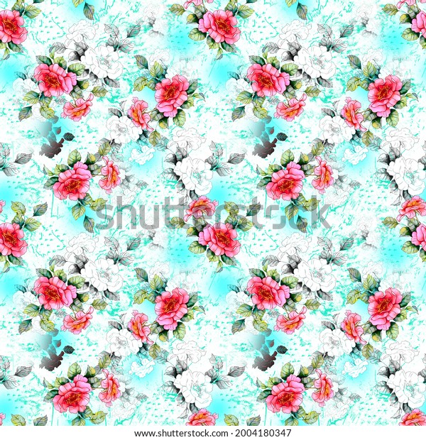 Light Sky Texture Background Flower Bunches Stock Illustration ...