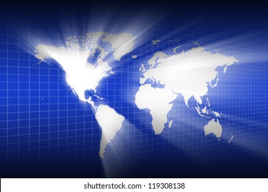 Lighting World Map Wallpaper Stock Illustration 119308138