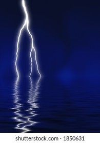 Lightning Dance Sea Stock Photo (Edit Now) 343473416