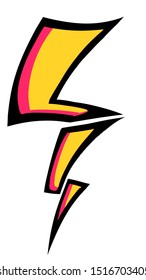 Lightning Bolt Yellow Red Stock Illustration 1516703405