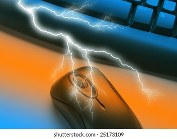 Lightning Effect Applied Keyboard Mouse Stock Illustration 25173109 ...