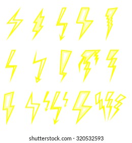 Lightning Icon Set Isolated On White Stock Vector (Royalty Free) 362540000