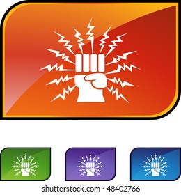 Lightning Punch Web Button Isolated On Stock Illustration 48402766 ...