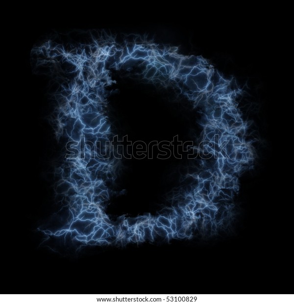 Lightning Shape Letter D Stock Illustration 53100829
