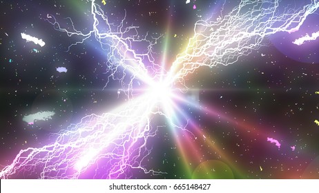 Lightning Sparkling Particle Effect Stock Illustration 665148427 ...