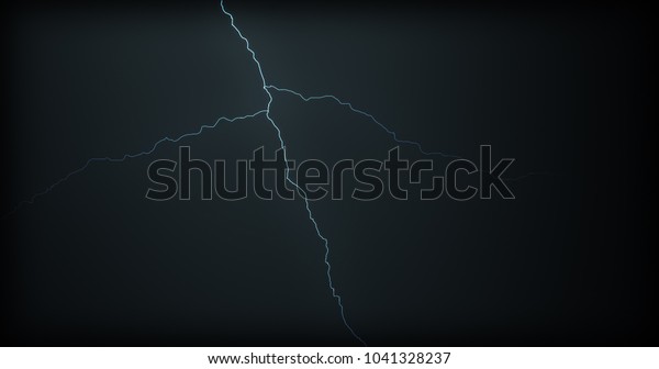 Lightning Strikes On Black Background Stock Illustration 1041328237