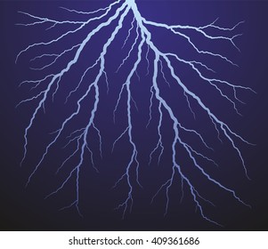 Set Lightnings Thunderstorm Lightnings Magic Bright Stock Vector ...