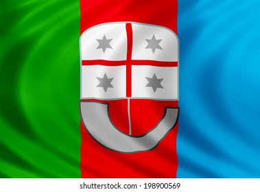 Liguria Official Regional Flag Italian Republic: immagine vettoriale ...