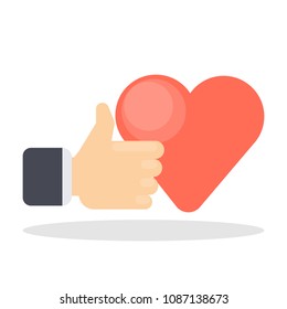 Like Button Concept Thumb Red Heart Stock Illustration 1087138673 ...