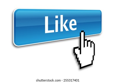 Like Button Hand Cursor Stock Illustration 255317401 | Shutterstock
