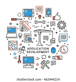 Line Concept Application Development Modern Symbol Stock Illustration ...