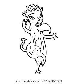 Line Drawing Cartoon Devil Stock Illustration 1180954402
