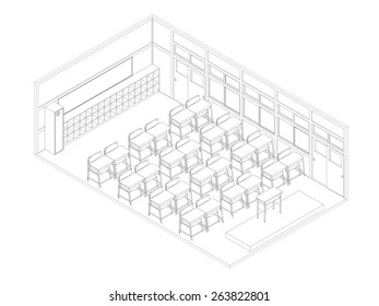 Line Drawing Classroom Stock Illustration 263822801 | Shutterstock