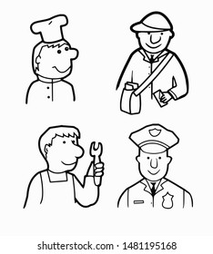 Line Drawing Different Occupations 스톡 일러스트 1484793620 | Shutterstock