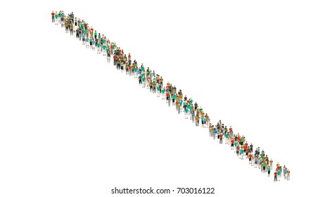 Line Queue Shaped People Crowd Cartoon Stock Illustration 703016122 ...