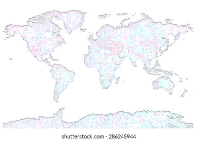 Line World Map Stock Illustration 286245944 | Shutterstock
