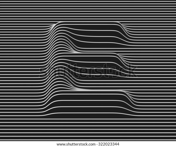 linear 3d font letter E