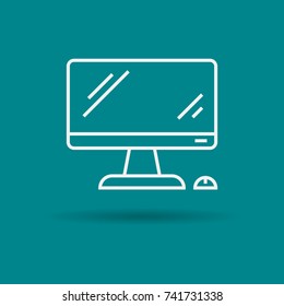 Desktop Computer Monitor Pixel Perfect Linear: เวกเตอร์สต็อก (ปลอดค่า ...