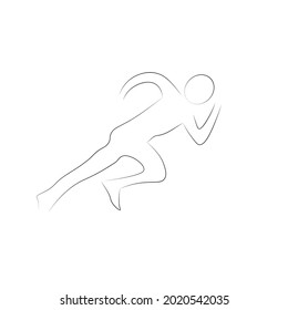 Linear Drawing Running Man Stock Illustration 2020542035 | Shutterstock
