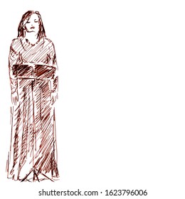 Linear Graphic Drawing Classical Singer Stock Illustration 1623796006 ...