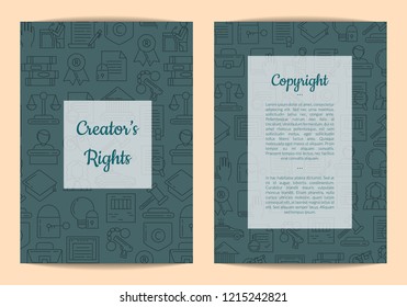 Linear Style Copyright Elements Card Flyer Stock Illustration ...