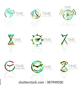 Linear Time Abstract Logo Set Connected Stock Illustration 387949030 ...