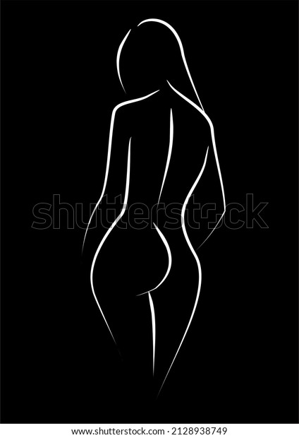 Lineart Woman Body Black White Stock Illustration 2128938749 Shutterstock