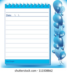 Lined Block Notes Page Blue Shades Stock Vector (Royalty Free) 112068155